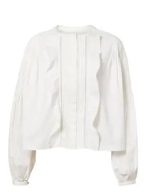 Isabel Marant Cubraly Ruffled Cotton Blouse - White