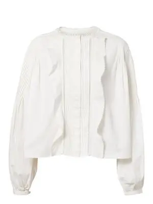 Isabel Marant Étoile Cubraly Ruffled Cotton Blouse - White