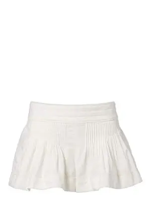 Isabel Marant Cybila Gathered Cotton Shorts - White