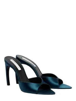 Victoria Beckham Harlow 100 Satin Mules - Blue