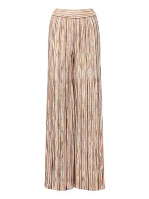 Missoni Zig Zag Lamé Wide-leg Pants - Brown