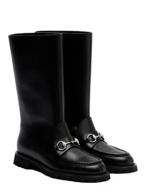 Gucci Horsebit Leather Ankle Boots - Black