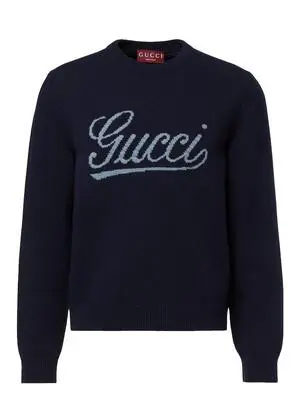 Gucci Logo Wool Sweater - Blue