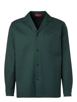Gucci Gg Cotton-blend Canvas Shirt - Green