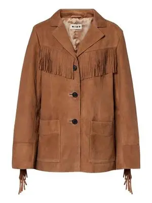 Rixo Fringed Suede Jacket - Brown