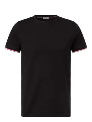 Moncler Tricolor Cotton-blend Jersey T-shirt - Black