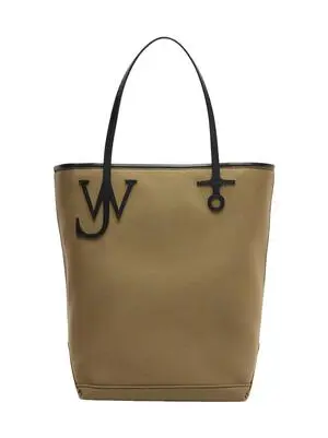 JW Anderson Anchor Tall Leather-trimmed Tote Bag - Green