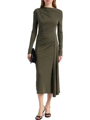 Erdem Draped Jersey Midi Dress - Green