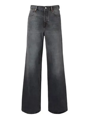 Gucci Faded Wide-leg Jeans - Black