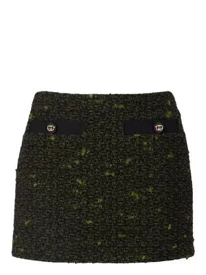 Gucci Wool-blend Bouclé Miniskirt - Green