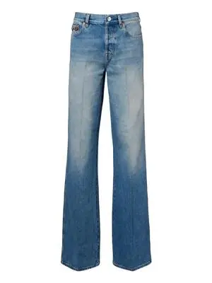 Gucci Horsebit Mid-rise Flared Jeans - Blue