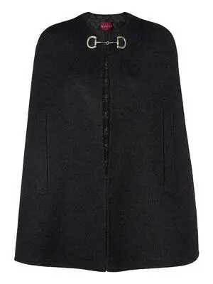 Gucci Caban Horsebit Wool Cape - Grey