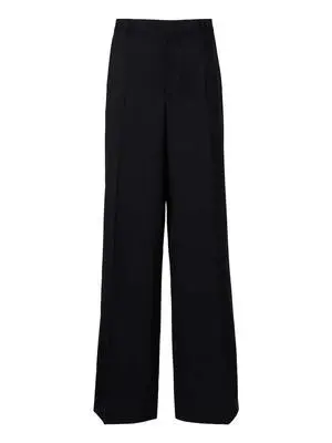 Gucci High-rise Wool Straight Pants - Black