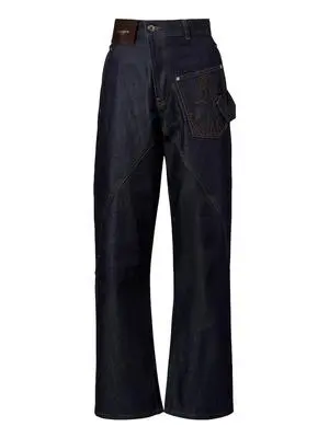 JW Anderson Embroidered High-rise Straight Jeans - Blue