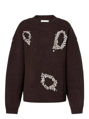 JACQUES WEI Embroidered Merino Wool Sweater