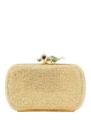 Bottega Veneta Knot Embellished Leather Clutch - Gold