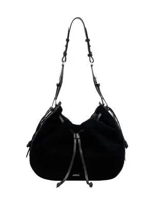 Isabel Marant Étoile Bolton Medium Suede Shoulder Bag - Black