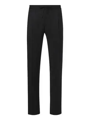 LARDINI Virgin Wool Tapered Pants - Blue