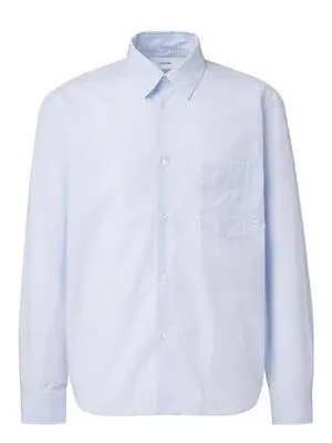 LARDINI Striped Cotton Poplin Shirt - Blue