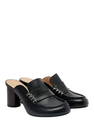 JW Anderson 75 Leather Mules - Black
