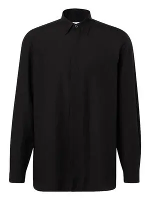 LARDINI Tencel And Linen Shirt - Black