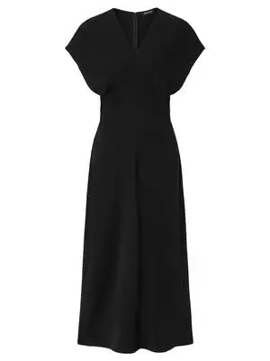 ANINE BING Zadig Gathered Crepe Midi Dress - Black