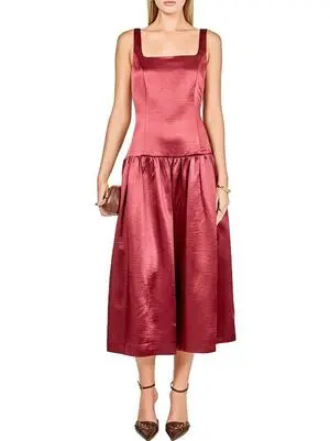 Endless Rose Sleeveless Satin Maxi Dress - Merlot
