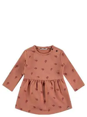 BABYFACE Allover Leaf Long Sleeve Sweatdress - Cinnamon
