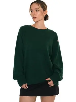 REBODY Beau Oversized Crewneck Cashmere Sweater - Hunter Green