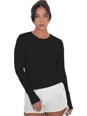 REBODY Raya Mid-length Compression Long Sleeve Top - Black