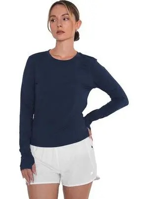 REBODY Raya Mid-length Compression Long Sleeve Top - Navy