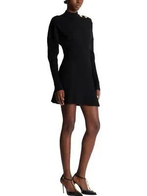 BALMAIN Flared Knit Short Dress