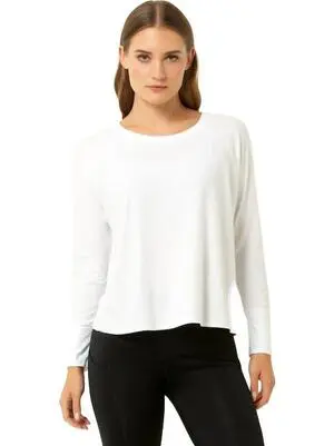 SINGLE STITCH Featherweight Long Sleeve Top - White
