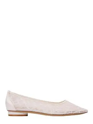 ANNE BARGE Jolie Pointed-toe Flats - White Lace