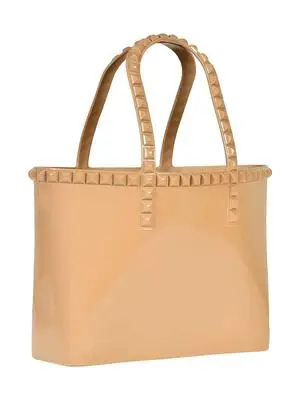 Carmen Sol Seba Mid Tote With Jumbo Studs Nude