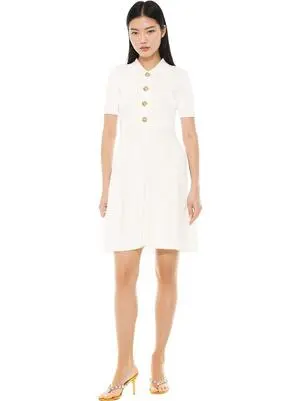 ALEXIA ADMOR Soren Knit Fit And Flare Mini Dress - Ivory