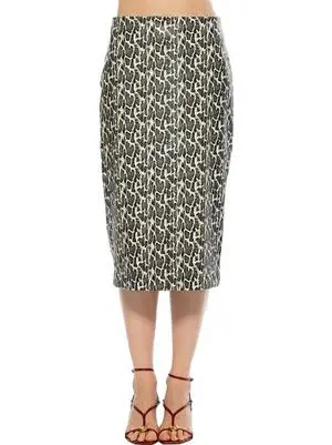 ALEXIA ADMOR Auren Pencil Skirt - Black White Snake