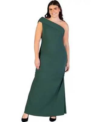 24SEVEN COMFORT APPAREL 24seven Comfort Apparel One-Shoulder Ruched Maxi Dress