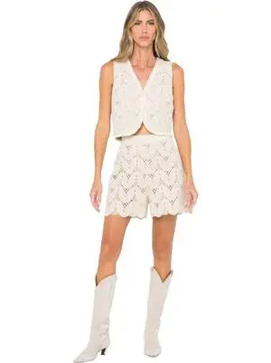 JBQ Letty Crochet Vest - Beige