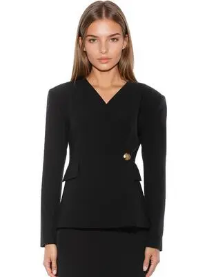 ALEXIA ADMOR Alira Single Button Wrap Blazer - Black