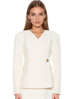 ALEXIA ADMOR Alira Single Button Wrap Blazer - Oat