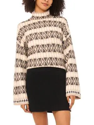 VINCE CAMUTO Diamond Pattern Mock Neck Sweater