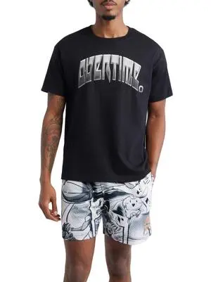 OVERTIME Chrometeam Cotton Graphic T-shirt - Black
