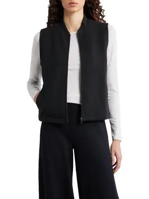 Eileen Fisher Organic Cotton Blend Vest - Black
