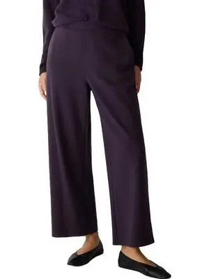 Eileen Fisher Ankle Wide-leg Pants - Aubergine