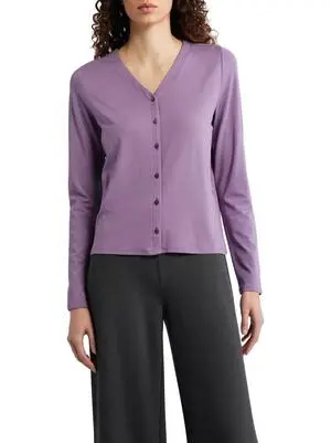 Eileen Fisher Boxy Button-up Top - Mulled Grape