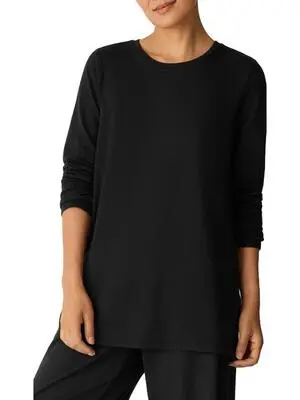 Eileen Fisher Crewneck Long Sleeve Top - Black