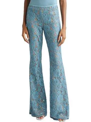 Michael Kors Sequin Embroidered Lace Bootleg Pants - Seaglass