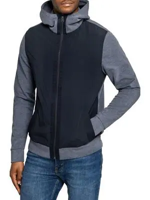 W.R.K Slim Fit Colorblock Zip-up Hoodie - Navy