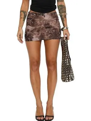 Princess Polly Laniyah Animal Print Mesh Miniskirt - Animal Multi